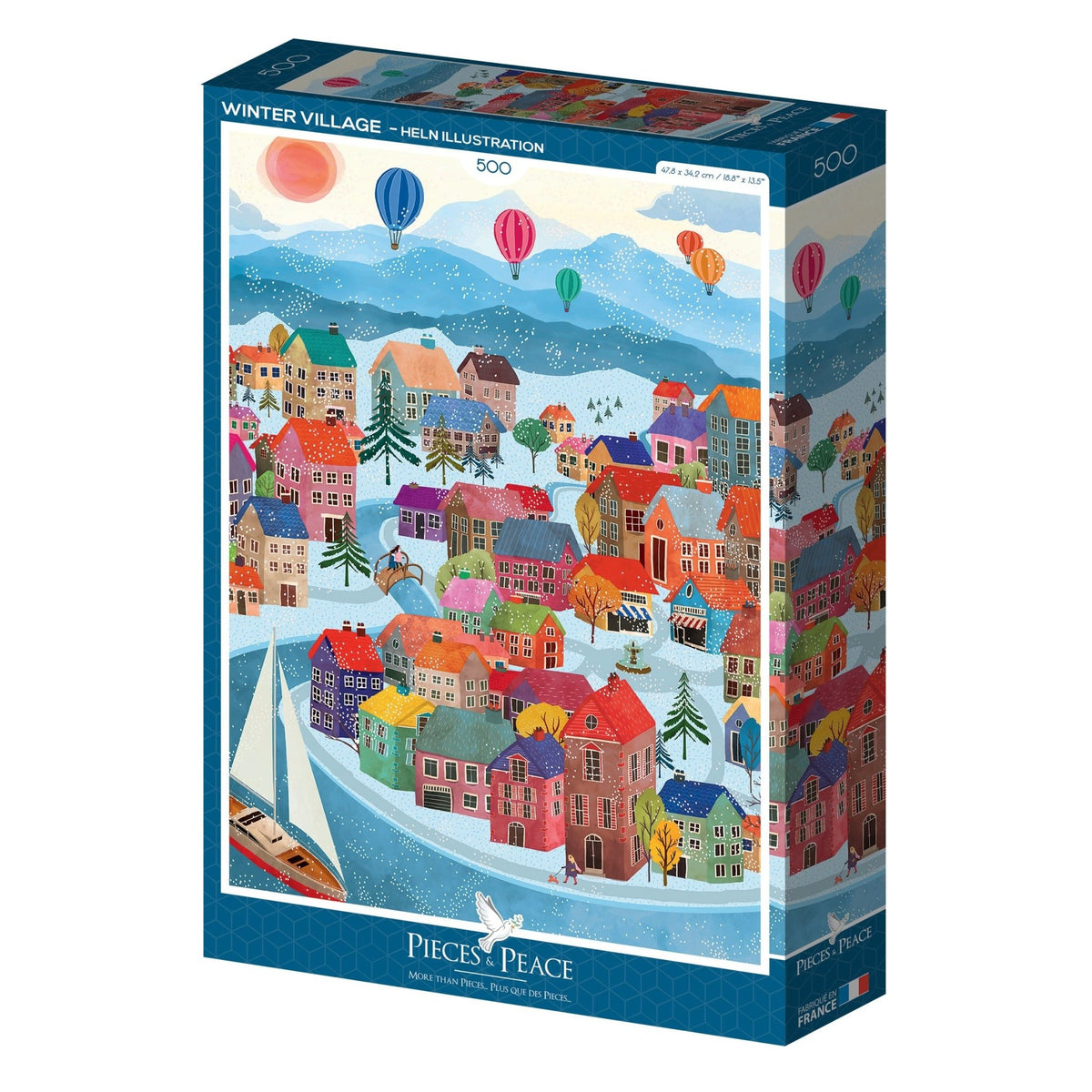Village d’Hiver - Puzzle 500 pièces - Angela Holland - Laine et Tricot