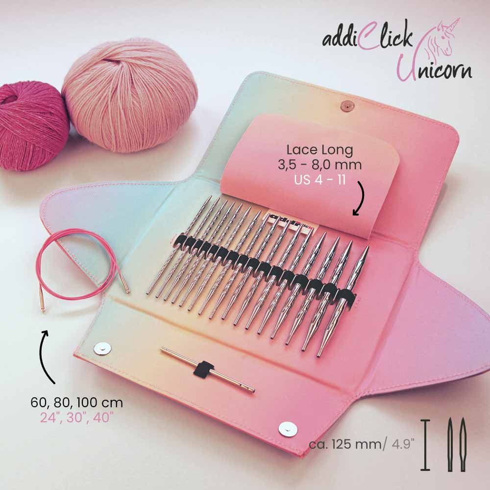 Addi Click Unicorn Lace Long Interchangeable Kit - Addi - Wool and ...